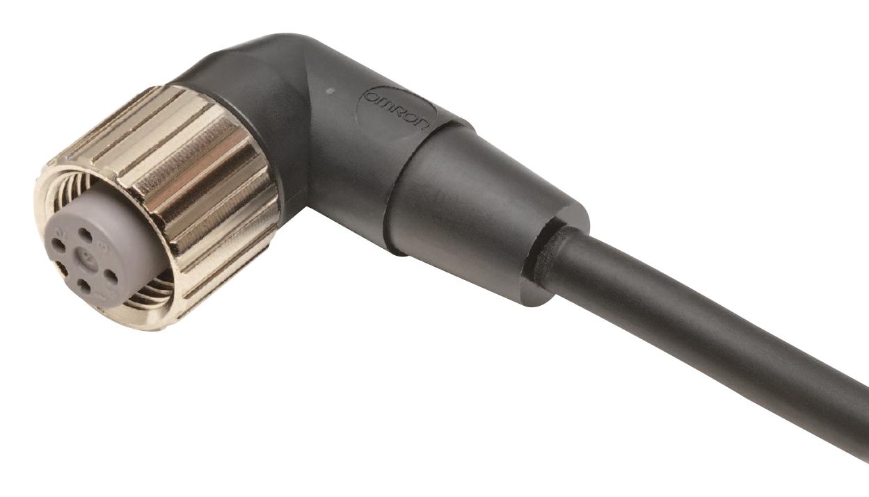 XS2F-M12PVC4A5M.1 - Omron Industrial Automation - Sensor Cable, 90° M12 Receptacle, Free End