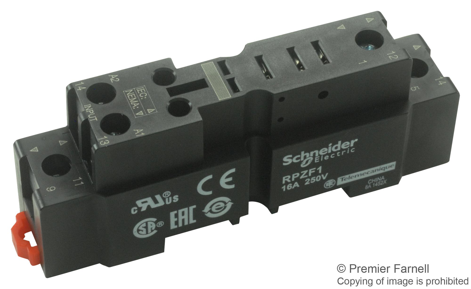 RPZF1 - Schneider Electric - Relay Socket, DIN Rail, Screw