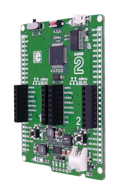 MIKROE-2584 - Mikroelektronika - Development Board, PIC18FK MCU, 2 x MikroBUS Sockets for Click ...