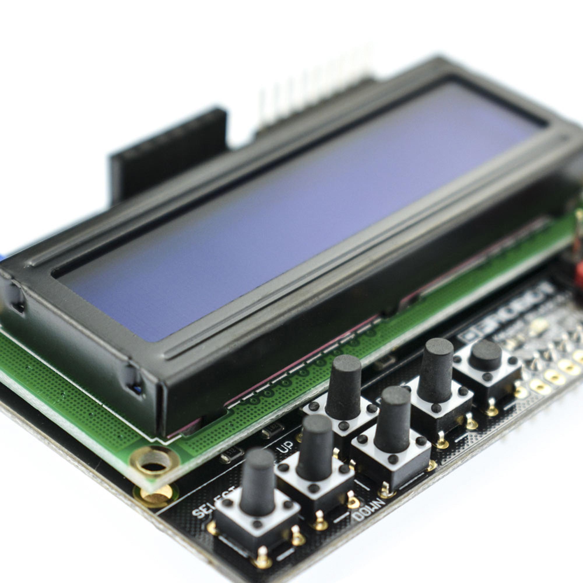 DFR0009 - Dfrobot - LCD Keypad Shield, Gravity 1602, 2 x 16 LCD Display