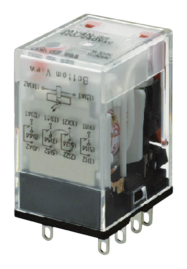 MY4N-D2-GS DC24 - Omron Industrial Automation - Power Relay, 4PDT, 24 VDC