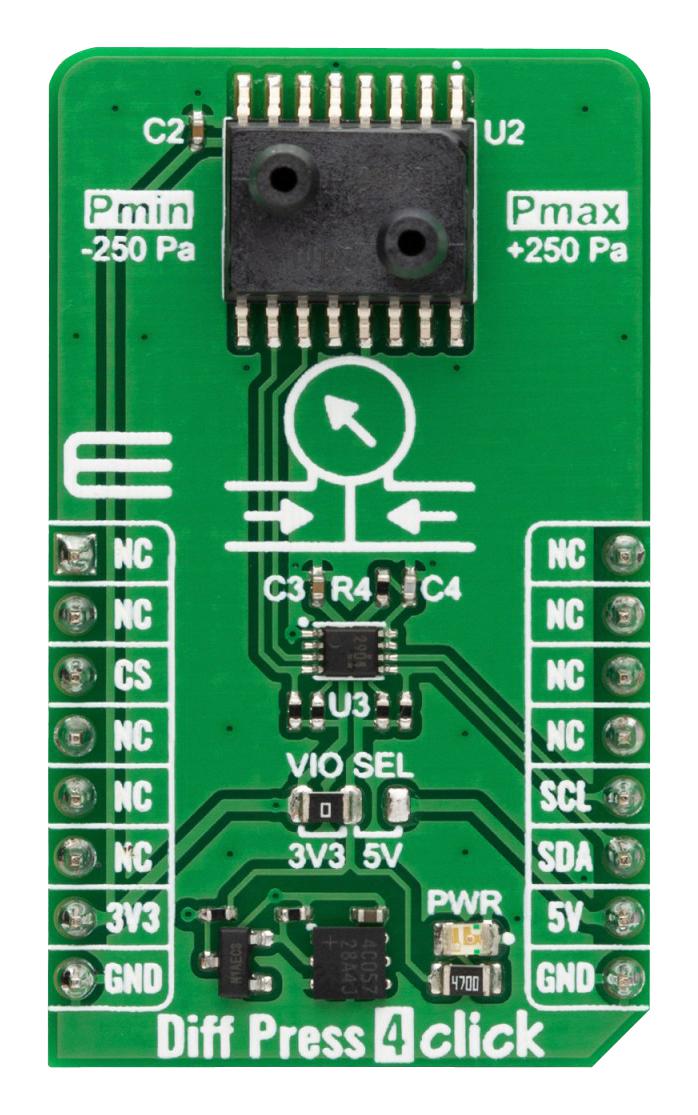 MIKROE-5868 - Mikroelektronika - Add-On Board, Diff Press 4 Click, SM9336-BCE-S-250-000