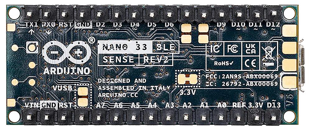ABX00070 - Arduino - SBC, Arduino Nano 33 BLE Sense Rev2, 32bit