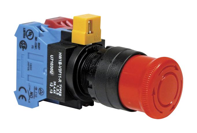 HW1B-V3F02-R - Idec - E-STOP PB SWITCH, DPST-NC, 10A