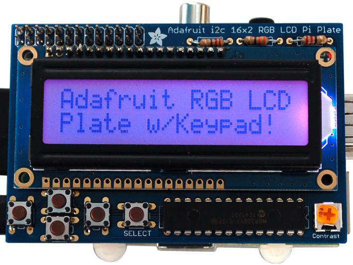 1109 - Adafruit - RGB POSITIVE 16X2 LCD + KEYPAD KIT, RASP